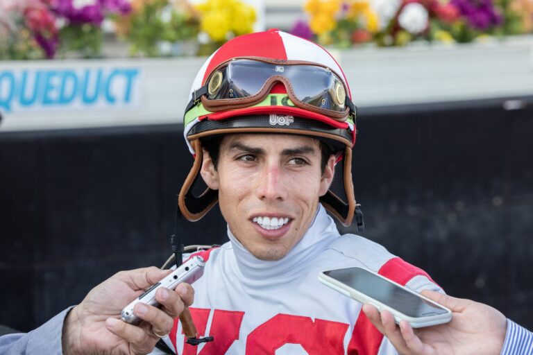 Nation's leading jockey Irad Ortiz rides at Finger Lakes on Monday ...