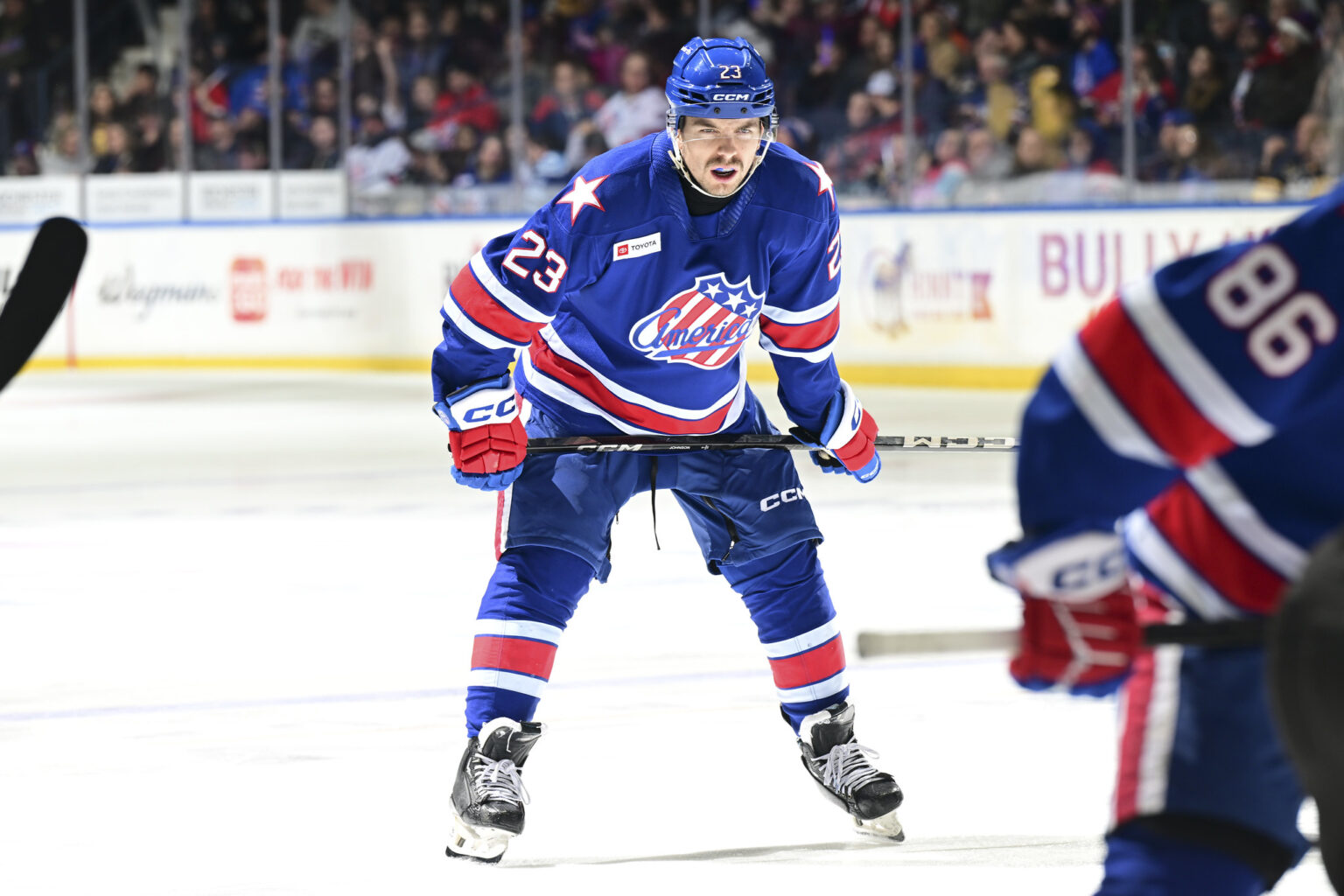 Johnson's 1st pro goal helps Amerks power past Belleville - Pickin ...