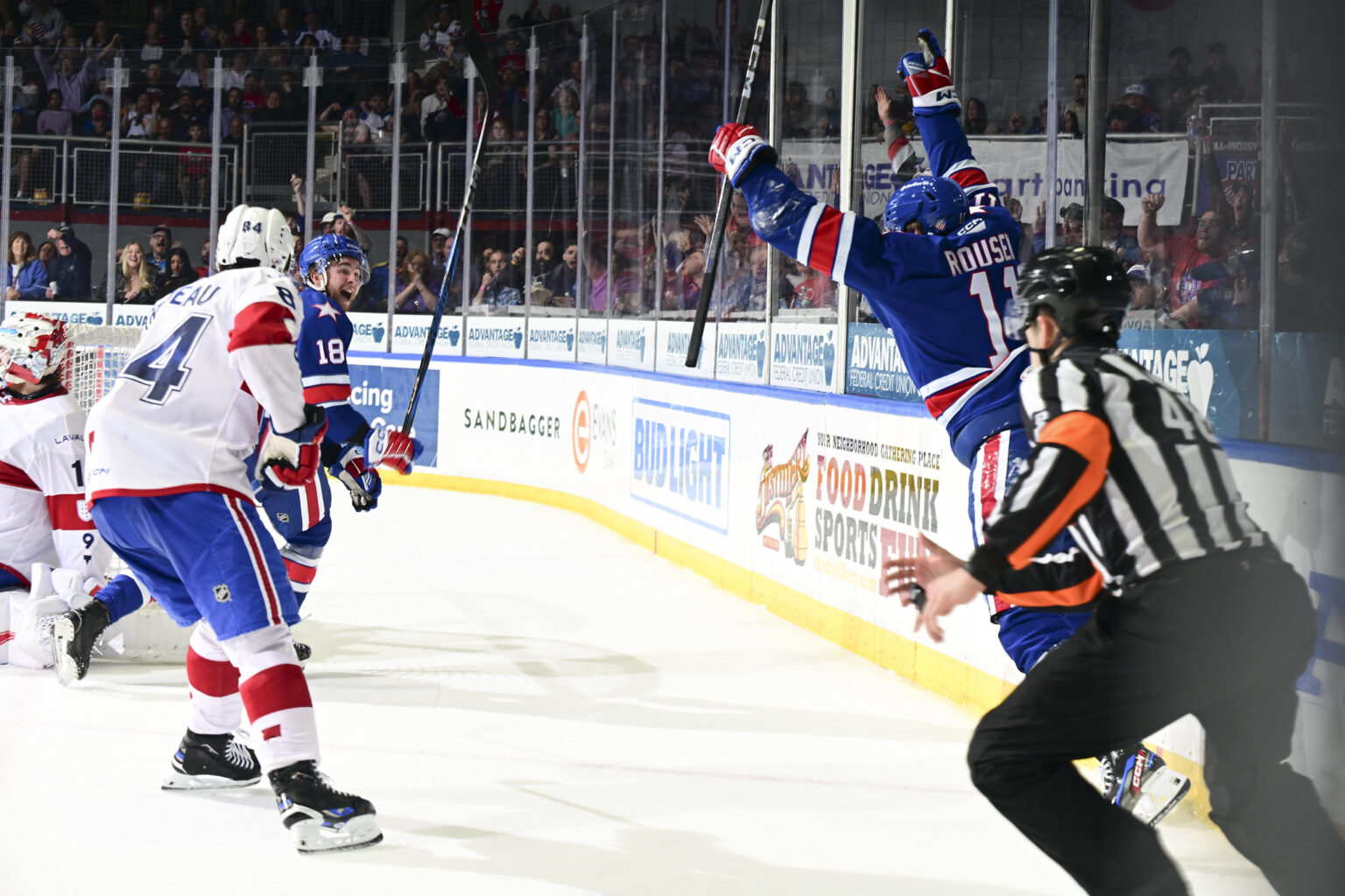 Kulich, Rousek, Rosen come up big as Amerks rebound to tie series ...